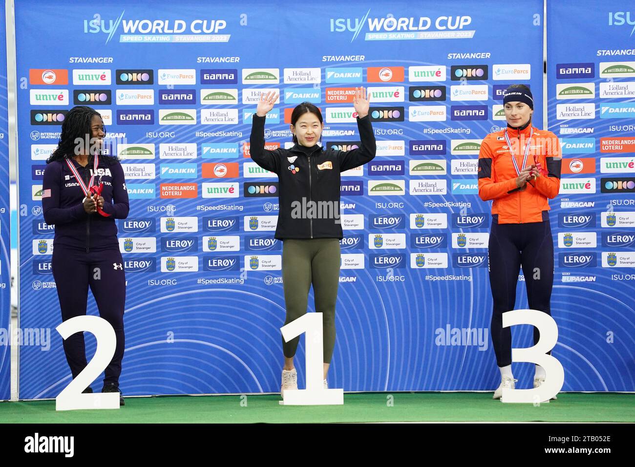 Stavanger, Norway, December 3, 2023, ceremony 500m Erin Jackson (USA ...