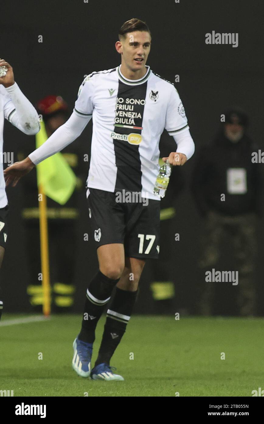 Udine, Italy. 03rd Dec, 2023. Lorenzo Lucca of Udinese FC during ...