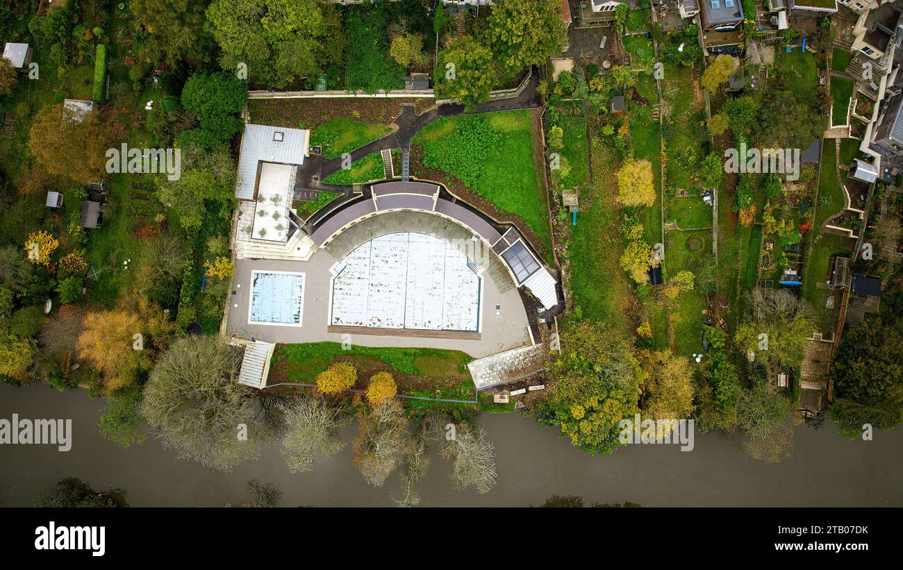 Aerial Drone View over the Grade II-listed Georgian Cleveland Pools ...