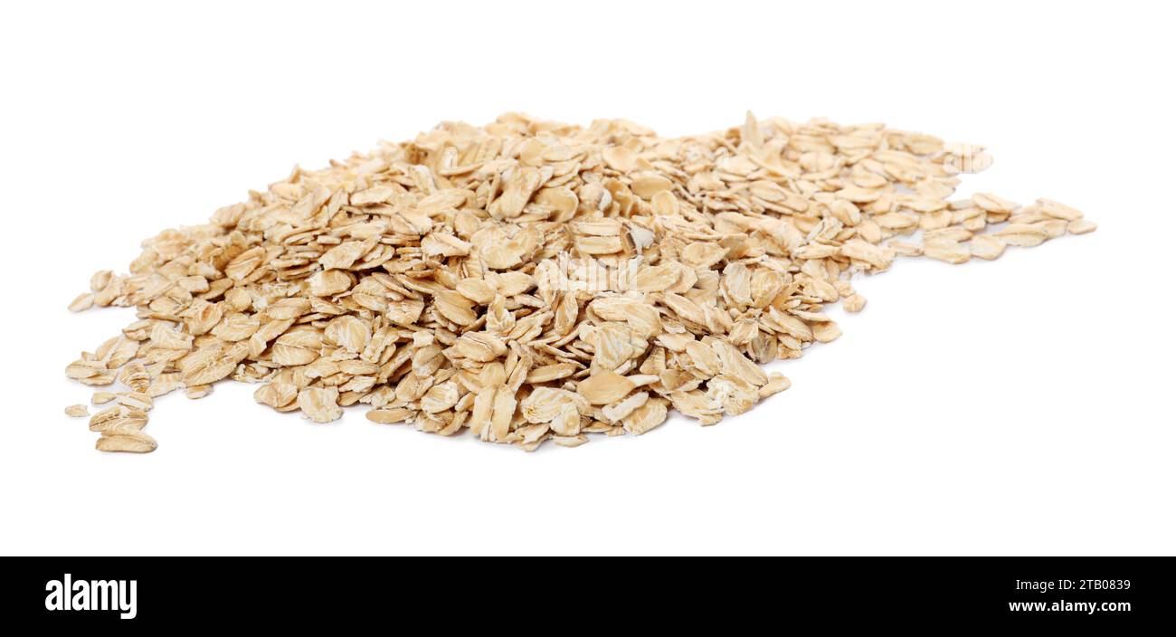 Pile of rolled oats isolated on white Stock Photo - Alamy