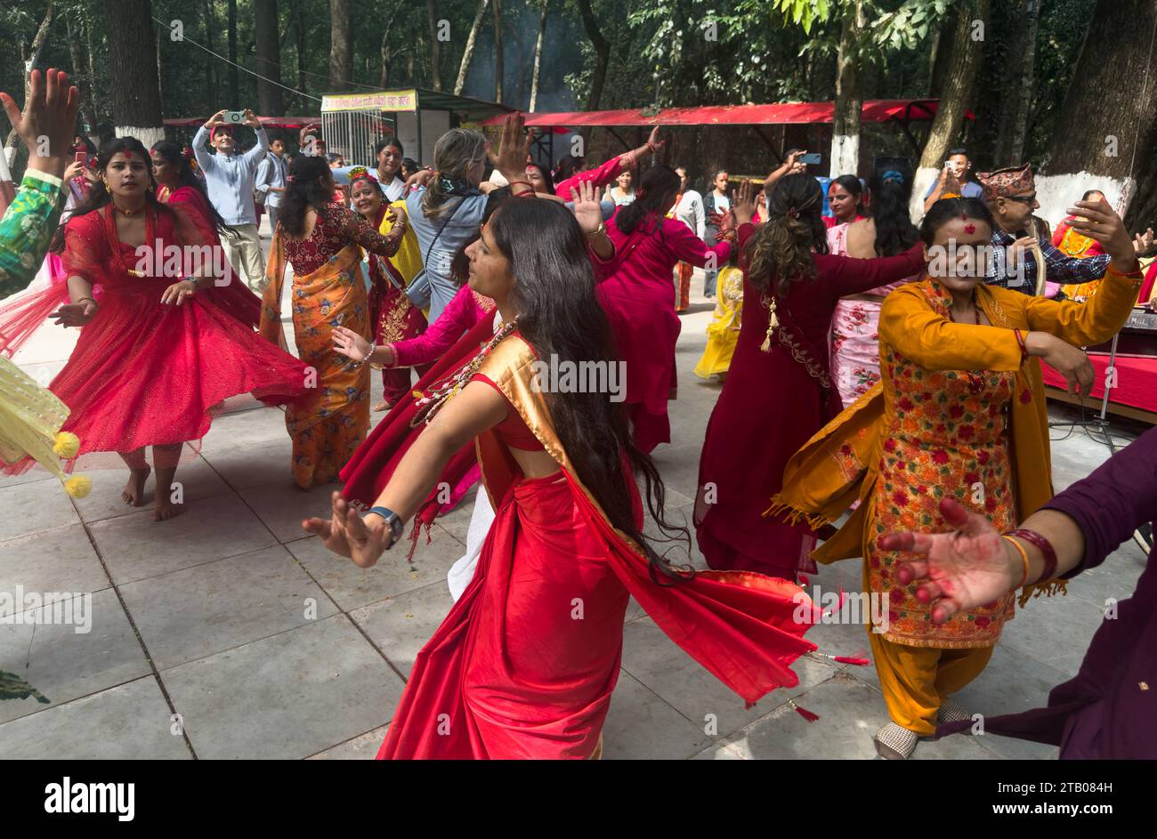 Devotional dancing at a Kali temple during a Hindiu celebration on ...