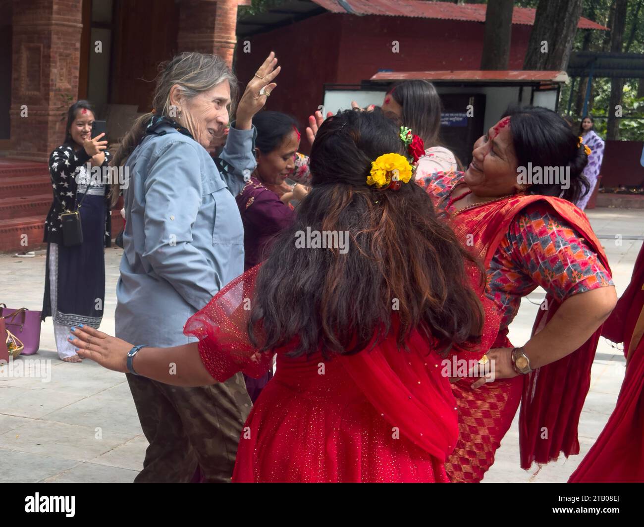 Devotional dancing at a Kali temple during a Hindiu celebration on ...