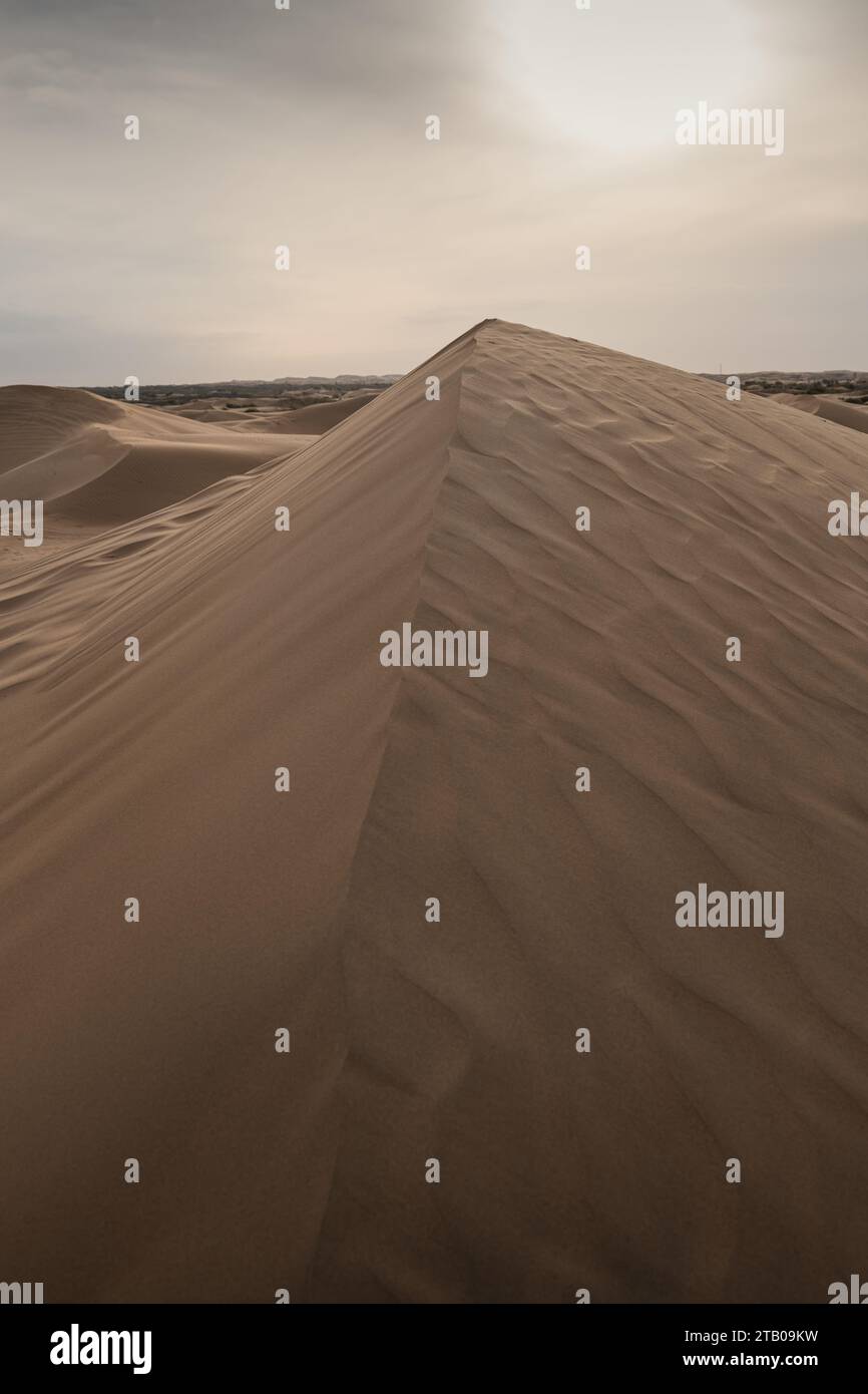 Tengger desert scenery, Inner Mongolia, China. Sand hill, background ...