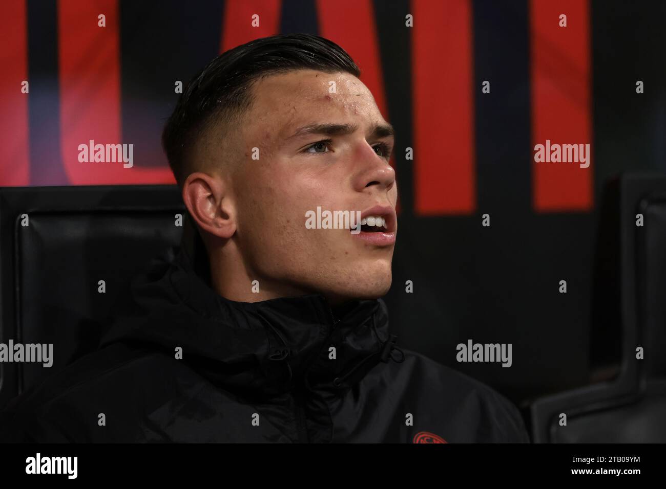 Milan, Italy. 2nd Dec, 2023. Jan-Carlo Simic of AC Milan looks on from ...