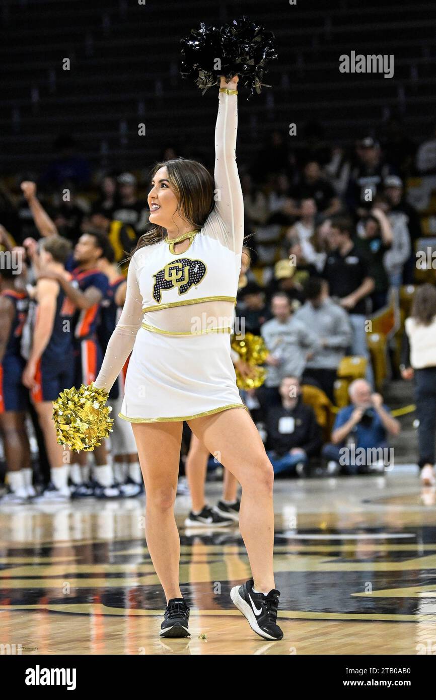 Boulder, CO, USA. 03rd Dec, 2023. A Colorado cheerleader performs ...