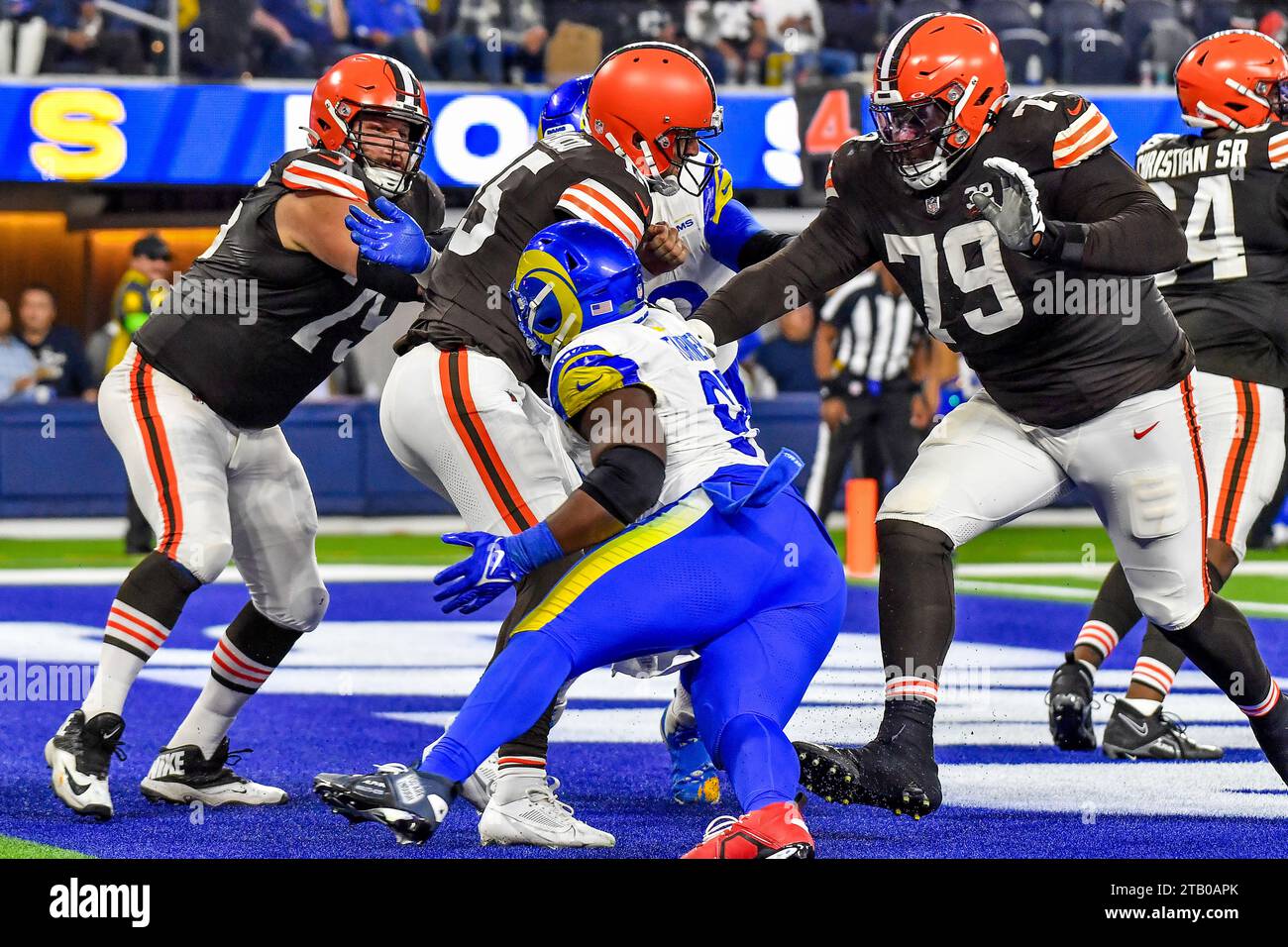 Inglewood, CA. 3rd Dec, 2023. Los Angeles Rams defensive tackle Kobie ...