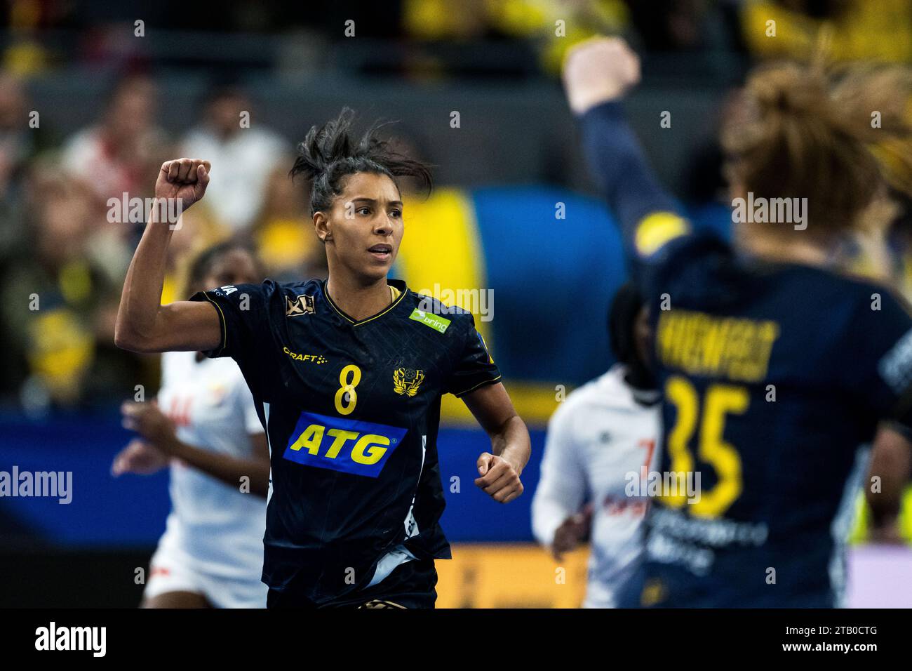 Jamina Roberts of, Sweden. , . celebrates during the IHF Women's World ...