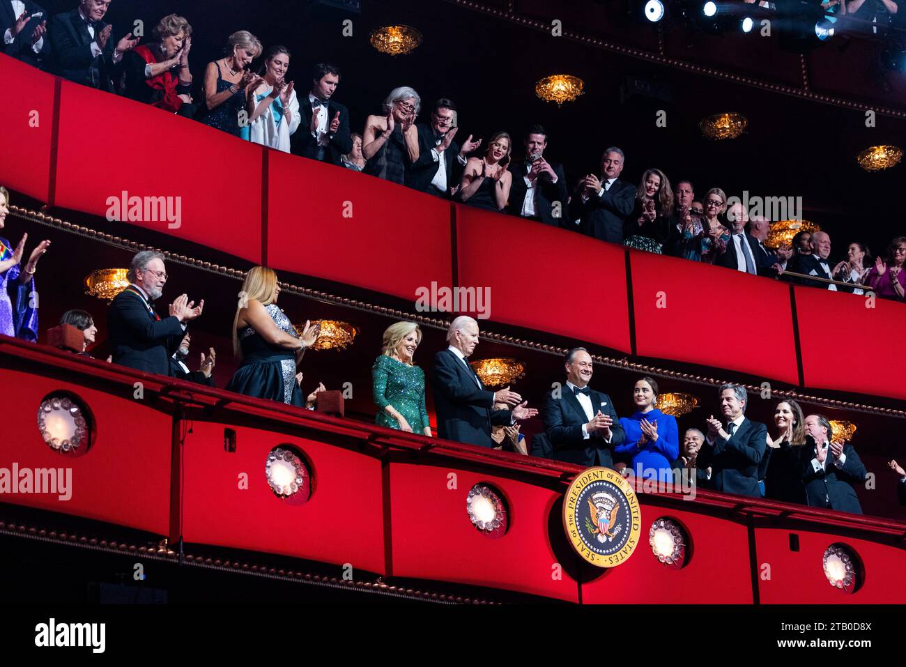 Washington, DC, USA. 03rd Dec, 2023. US President Joe Biden (C) and ...