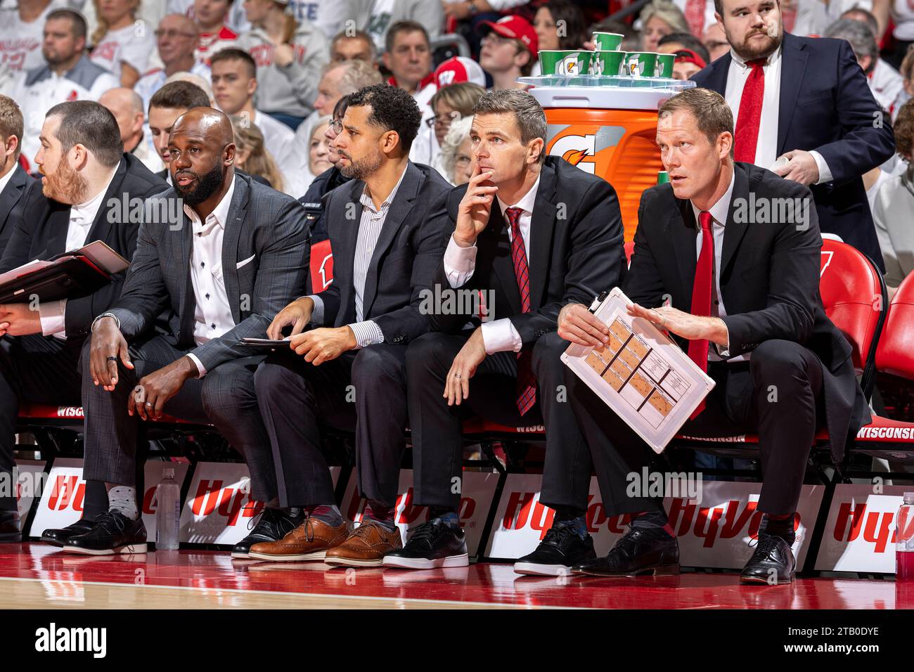 Wisconsin Badgers assistant coaches Sharif Chambliss,(left to right ...