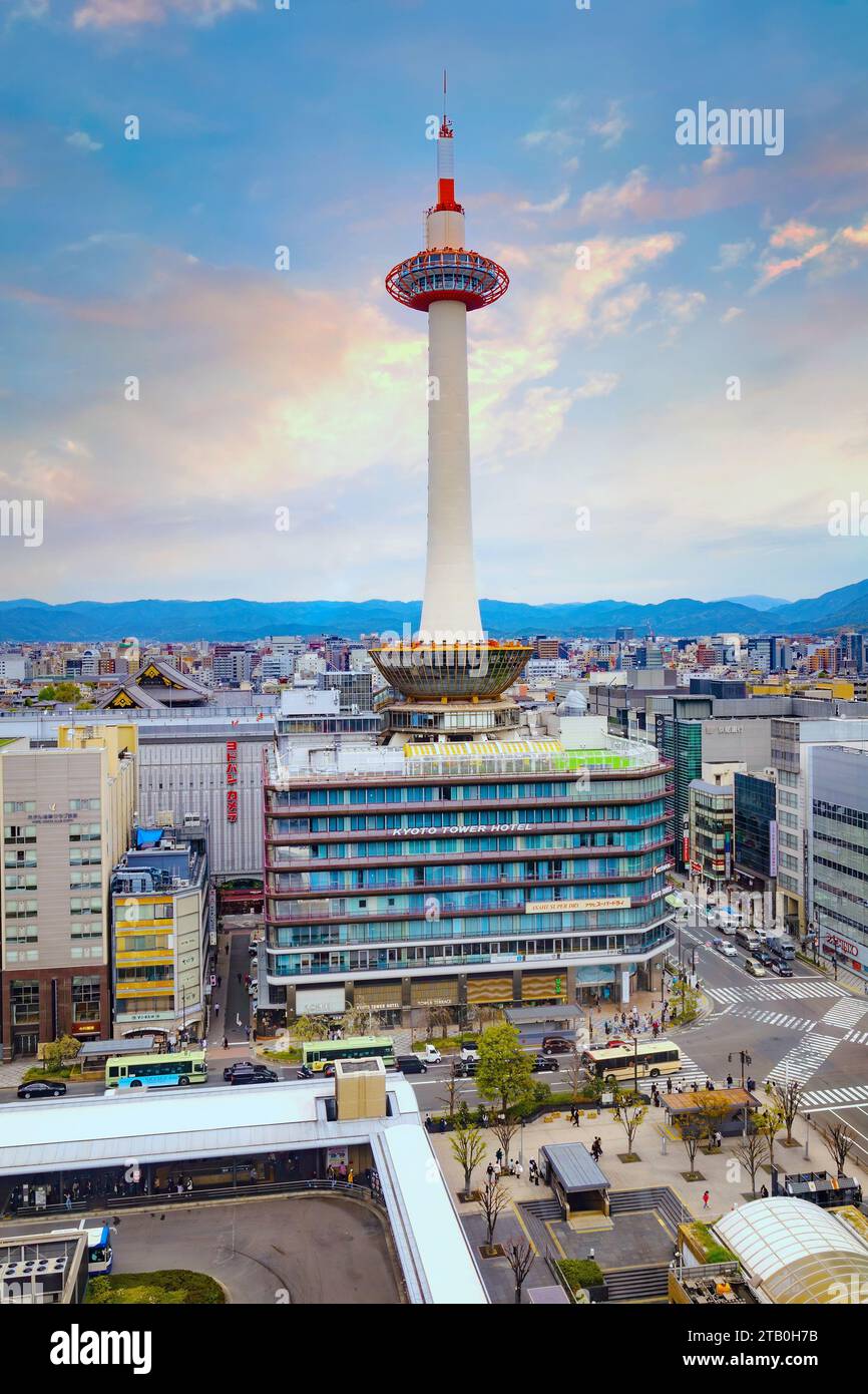 Kyoto, Japan - April 6 2023: Kyoto Tower completed in 1964 it's the ...