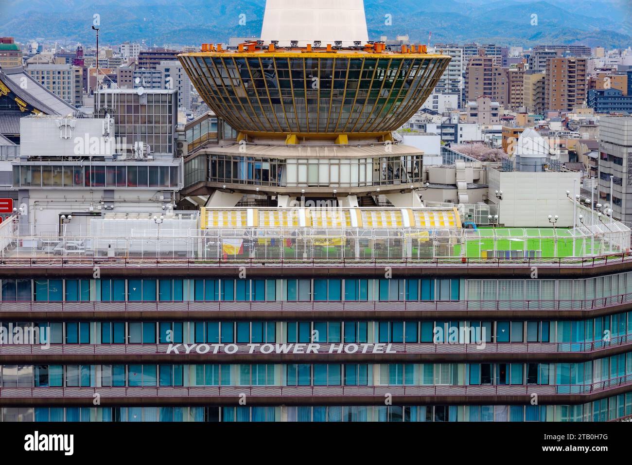Kyoto, Japan - April 6 2023: Kyoto Tower completed in 1964 it's the tallest structure in Kyoto ...