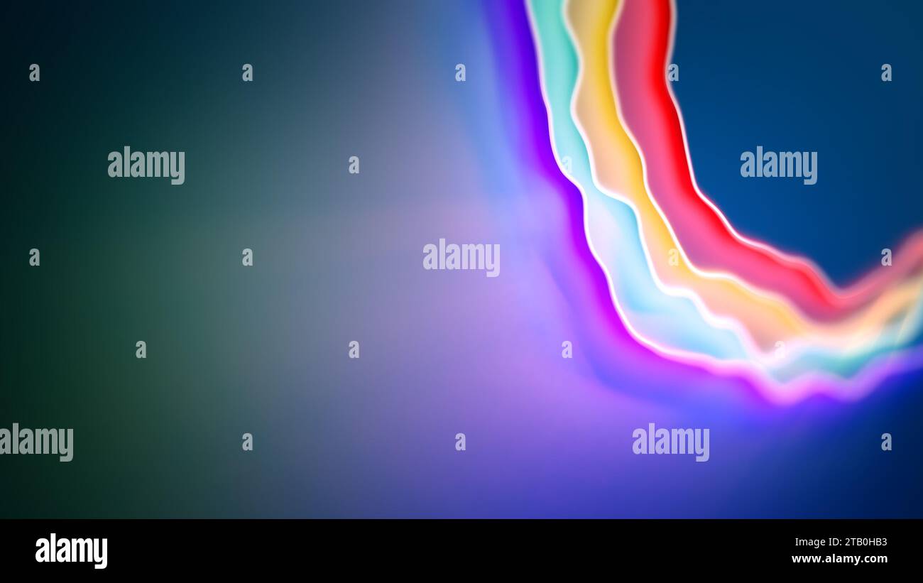 colorful bright rainbow scintillant soft objects on blue background ...