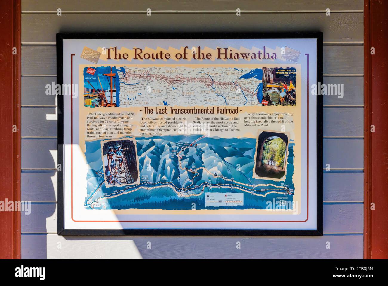 Interpretive sign about Route of the Hiawatha, Hiawatha Scenic Bike ...