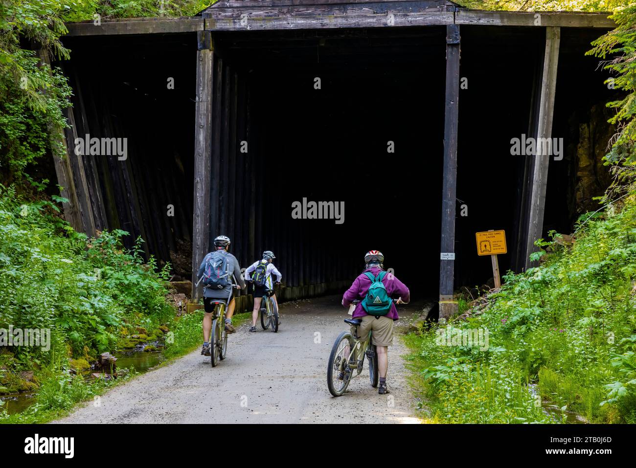 St. Paul Pass Tunnel (1.7 miles long) entrance in Montana at start of ...