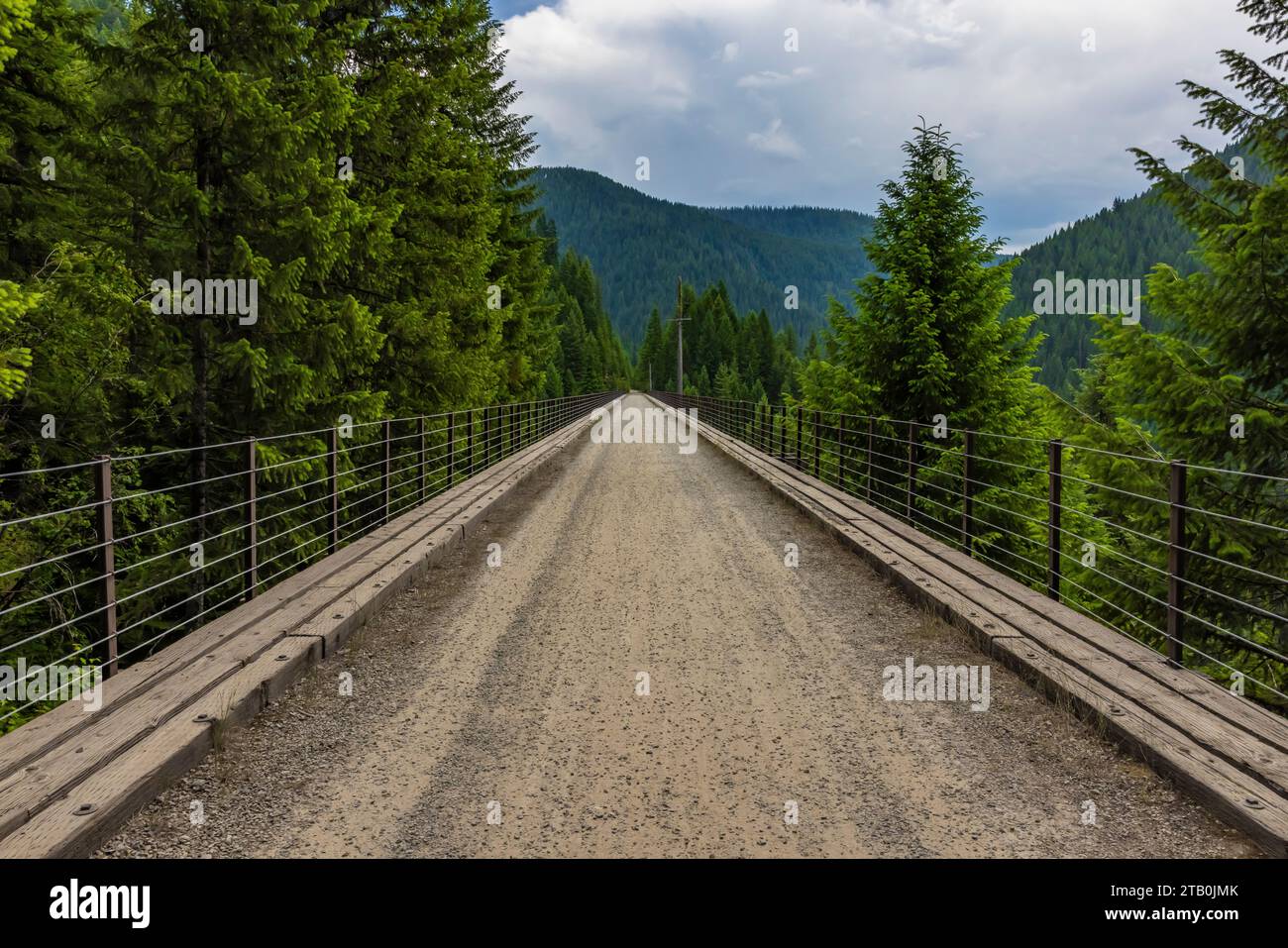 Kelly Creek Trestle along Hiawatha Scenic Bike Trail, Montana and Idaho ...