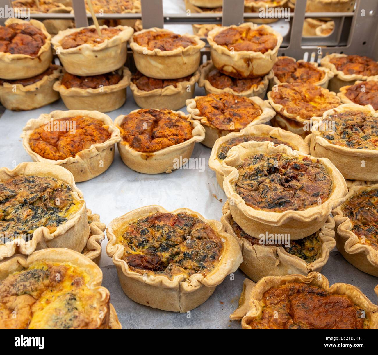 Quiches display savory pastry hi-res stock photography and images - Alamy
