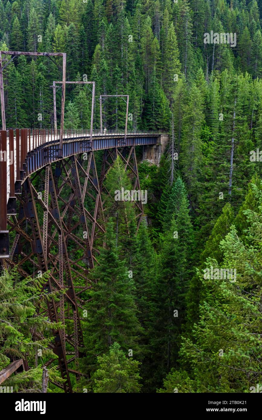 One of the many high trestles along the Hiawatha Scenic Bike Trail ...
