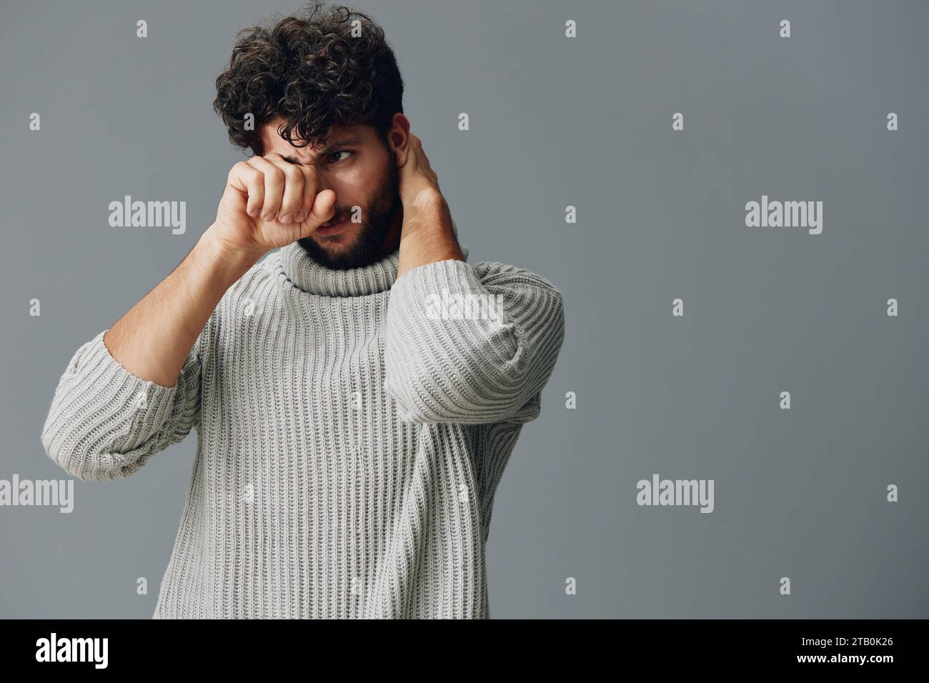 Portrait man young attractive male face adult caucasian background ...