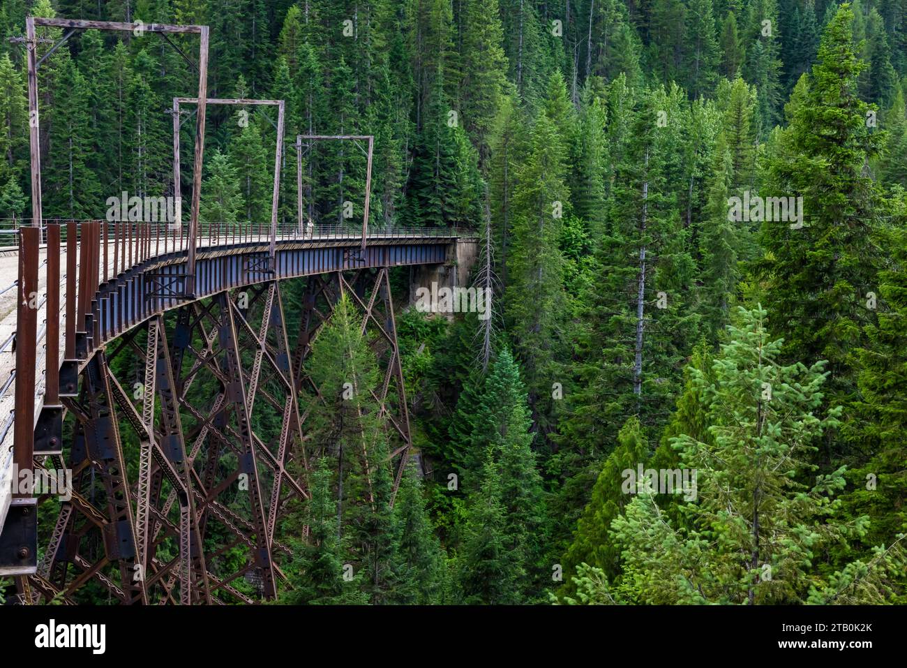One of the many high trestles along the Hiawatha Scenic Bike Trail ...