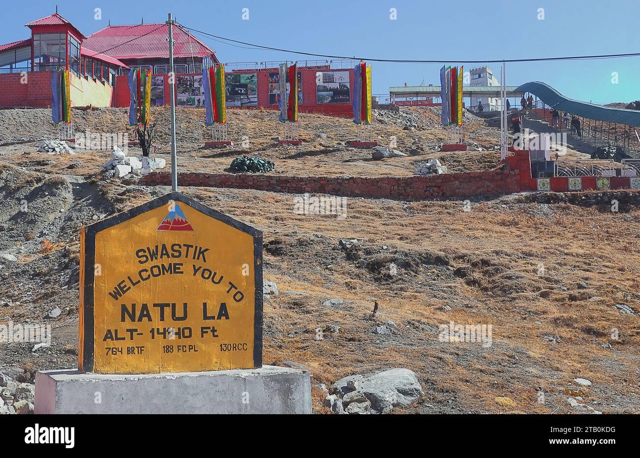 india china international border at nathu la pass, the high-altitude mountain pass is located in ...