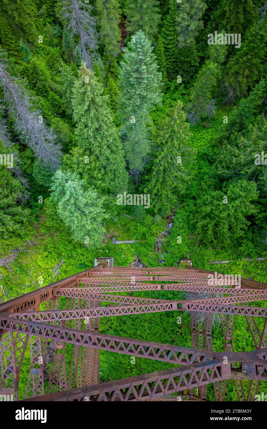 Kelly Creek Trestle along Hiawatha Scenic Bike Trail, Montana and Idaho ...