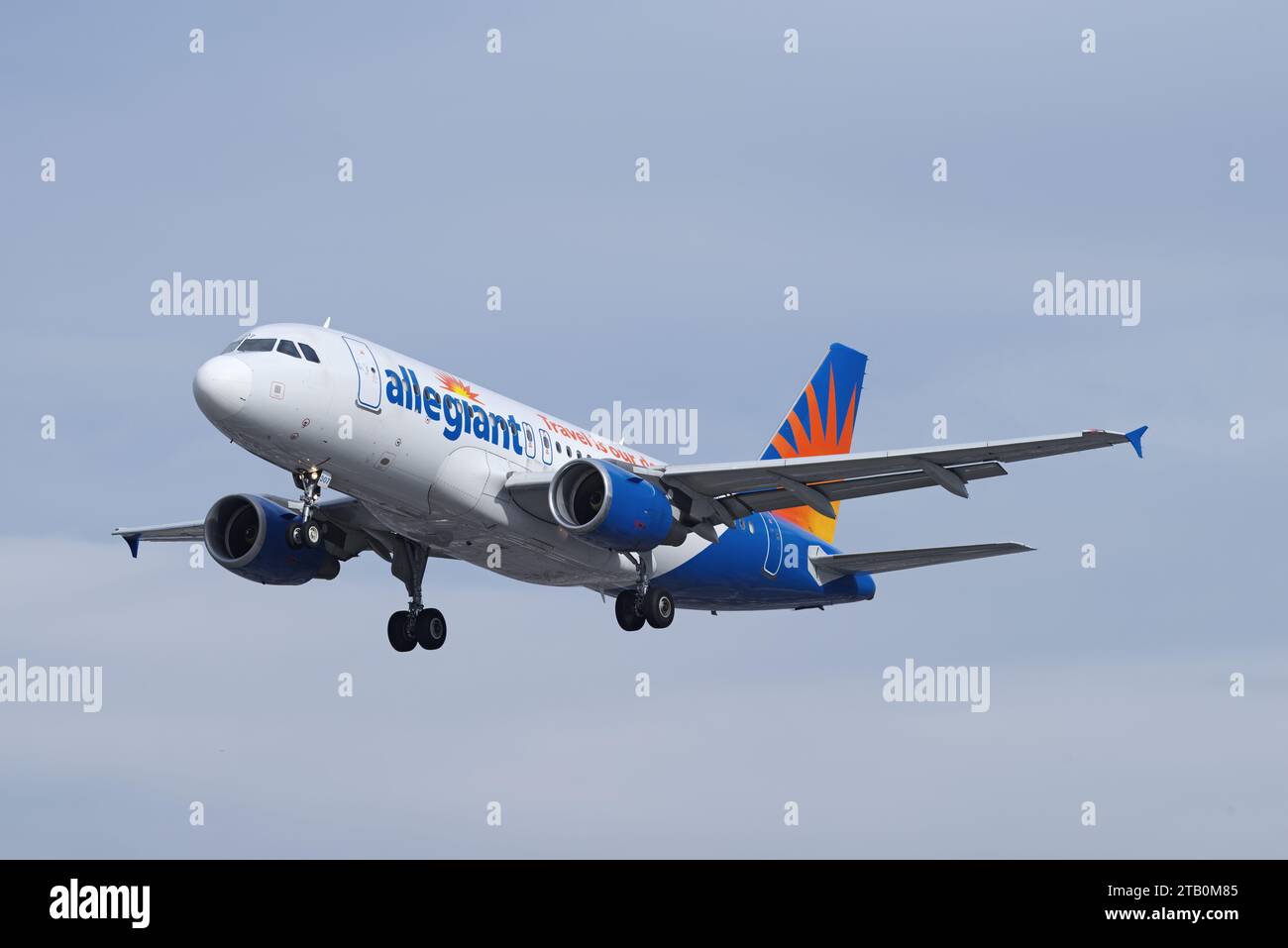 Allegiant Air Airbus A319 with registration N307NV shown approaching ...