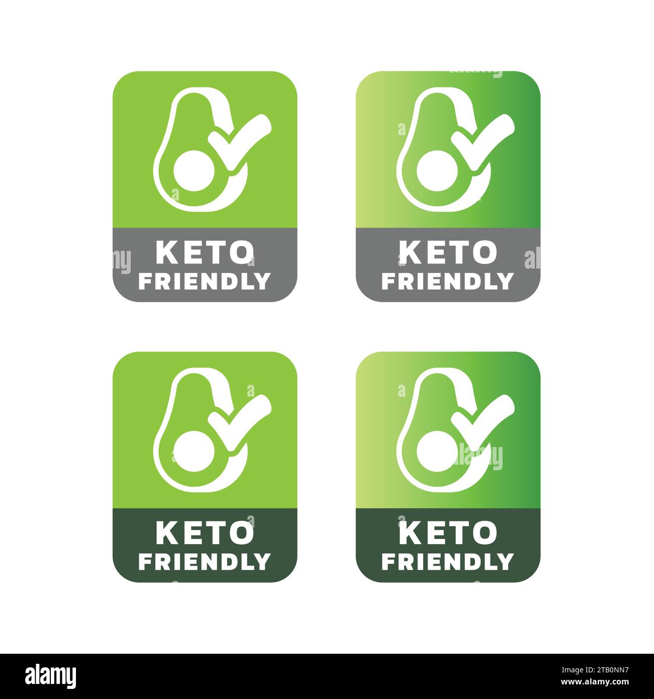 Keto friendly with avocado and checkmark label. Keto diet vector ...