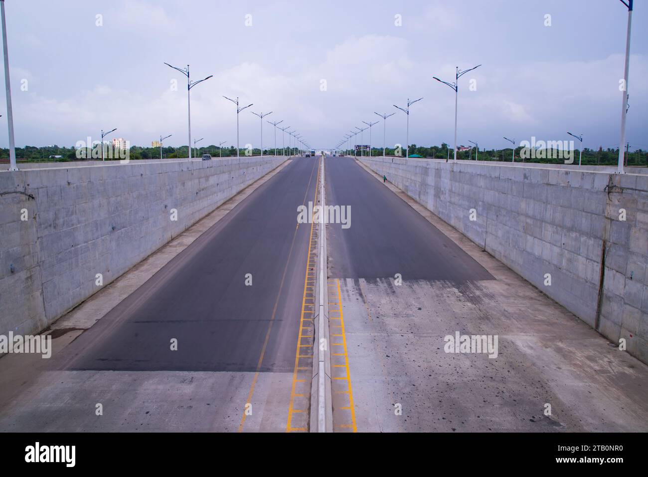 Non-stop Speed way Purbachal expressway road in Dhaka-Bangladesh Stock ...
