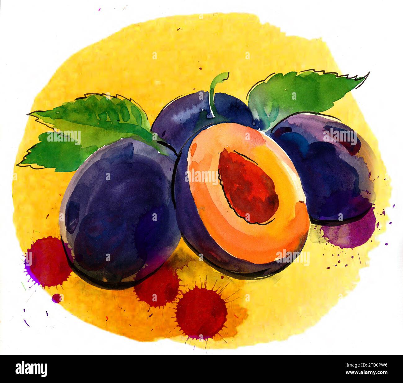 Ink plums hi-res stock photography and images - Alamy