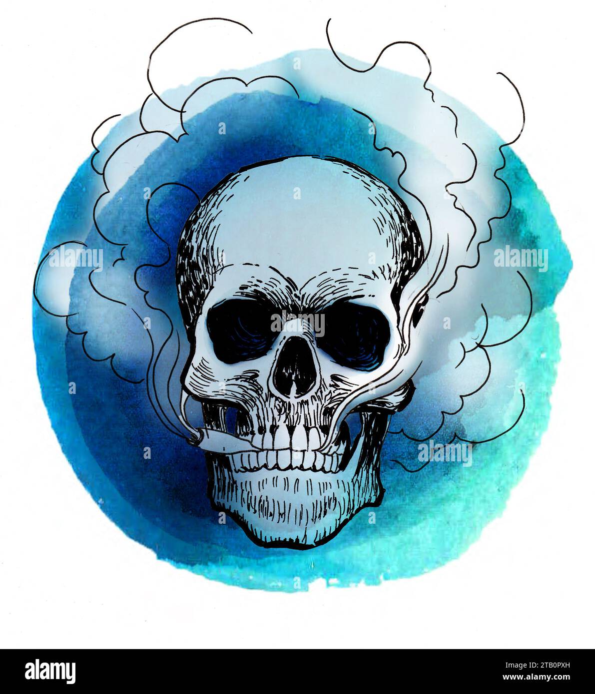 Skull Drawings With Smoke Smoke Skull Art Tattoo Style Vinyl Sticker