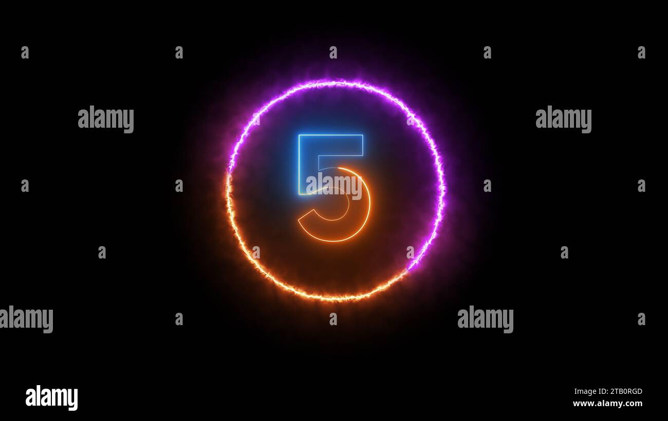 Number in neon style hi-res stock photography and images - Alamy