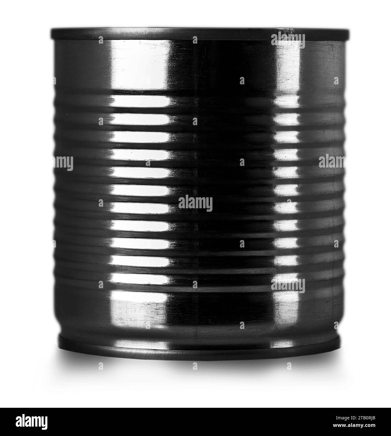 The black metal can isolated on white background Stock Photo - Alamy