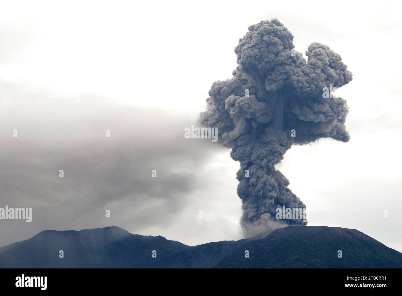 Mount Marapi spews volcanic materials during its eruption in Agam, West ...