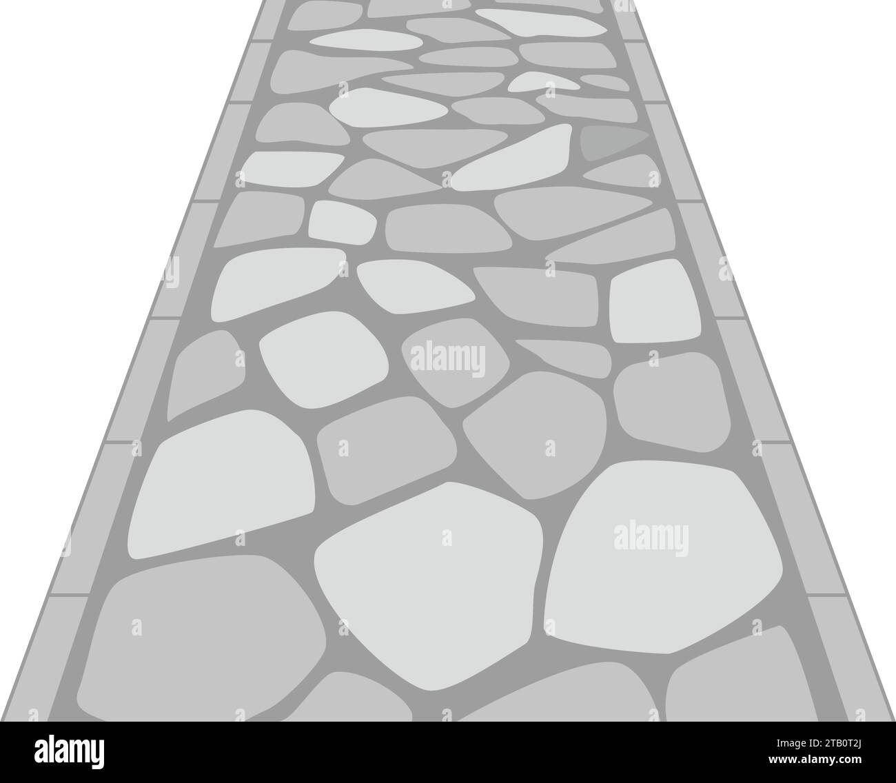 simple cobblestone road. Image of a shrine approach using gray stones ...