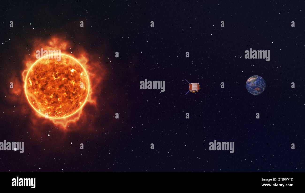 Spacecraft Transmitting signals capture Sun Information back to Earth ...
