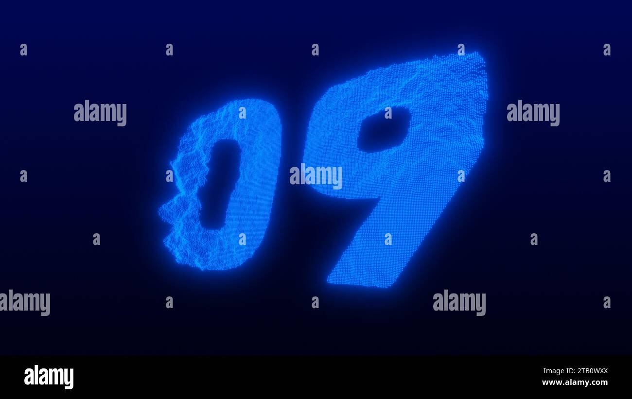 Number Nine made of abstract glowing particles Stock Photo - Alamy