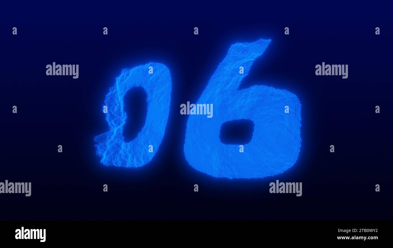Number six made of abstract glowing particles Stock Photo - Alamy