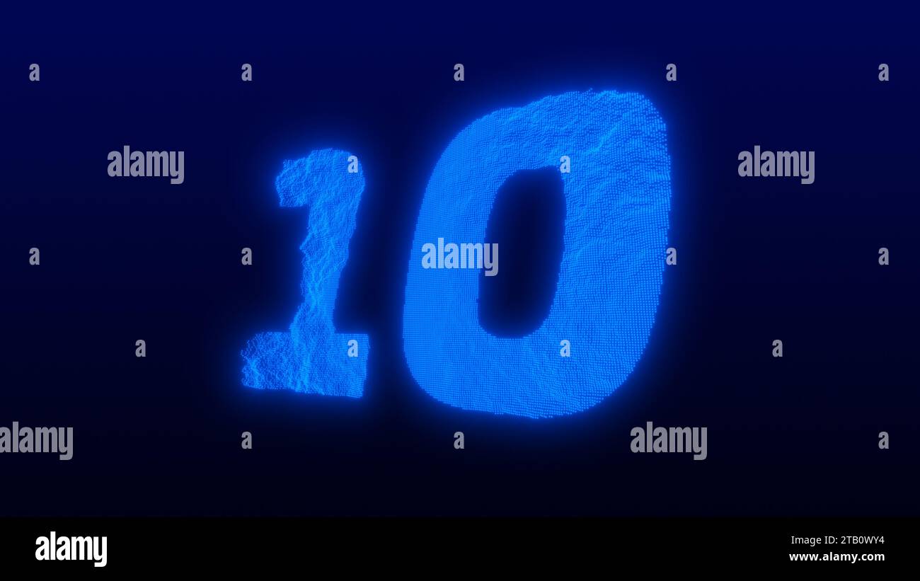 Number Ten made of abstract glowing particles Stock Photo - Alamy