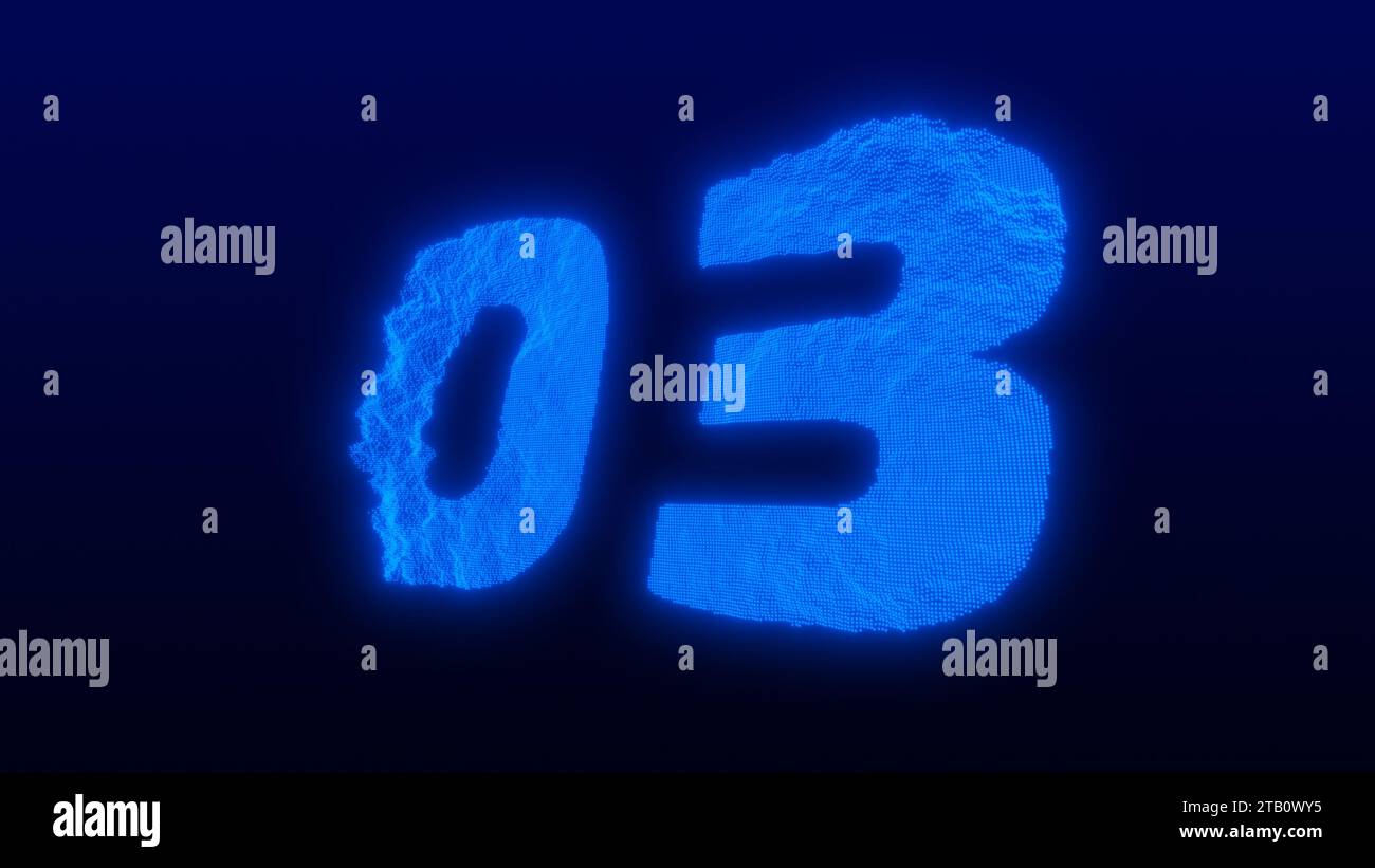 Number Three made of abstract glowing particles Stock Photo - Alamy