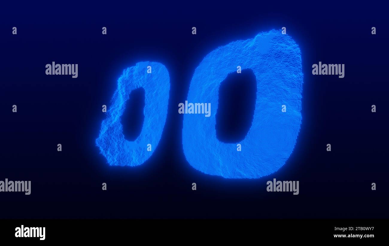 Number zero made of abstract glowing particles Stock Photo - Alamy