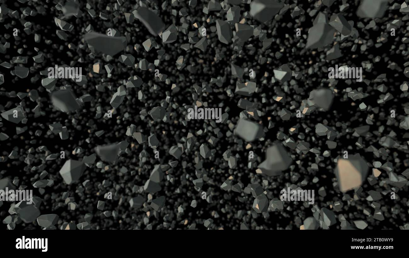 Stone fragments that have split and are exploding Stock Photo - Alamy