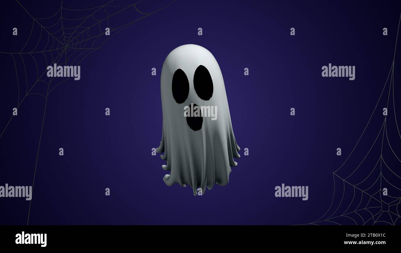 Ghost Halloween Spooky Surprise in Web Frame Stock Photo - Alamy