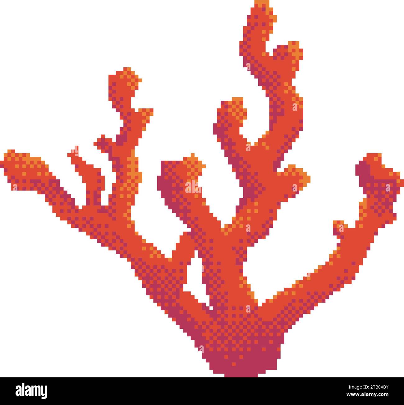 Pixel Art Coral Pixelated Coral Sea Algae Coral Icon For Retro Style Video Game Website Or