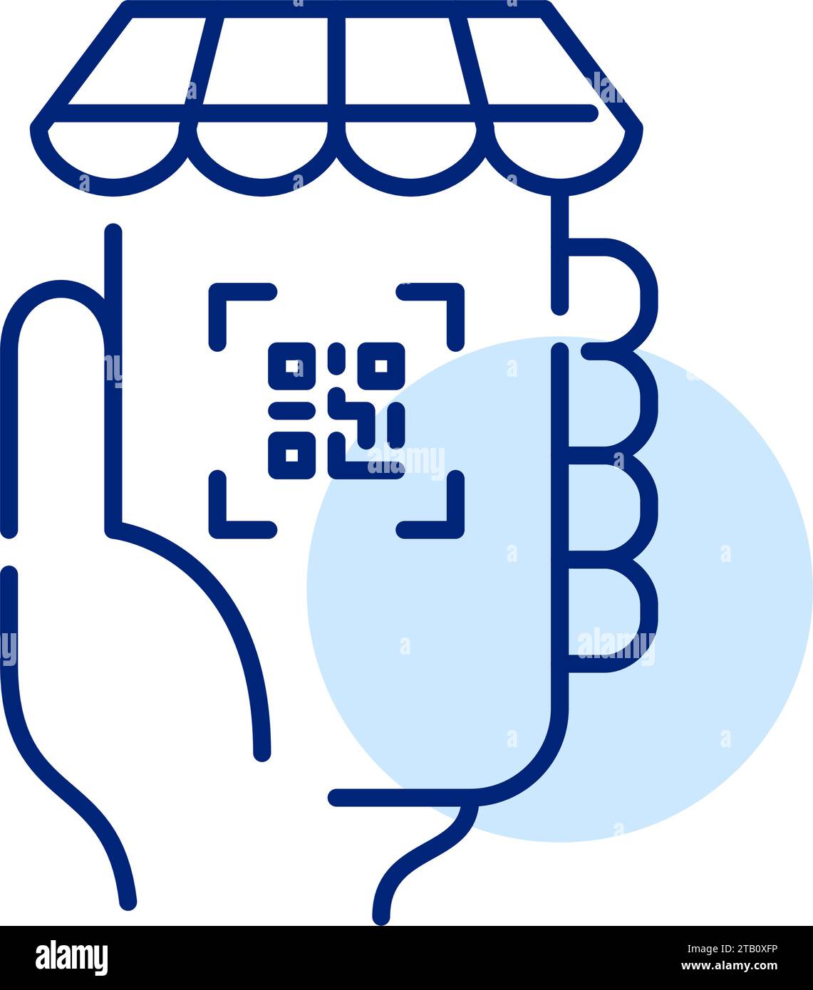 Using qr code to access online shopping app. Pixel perfect icon Stock ...