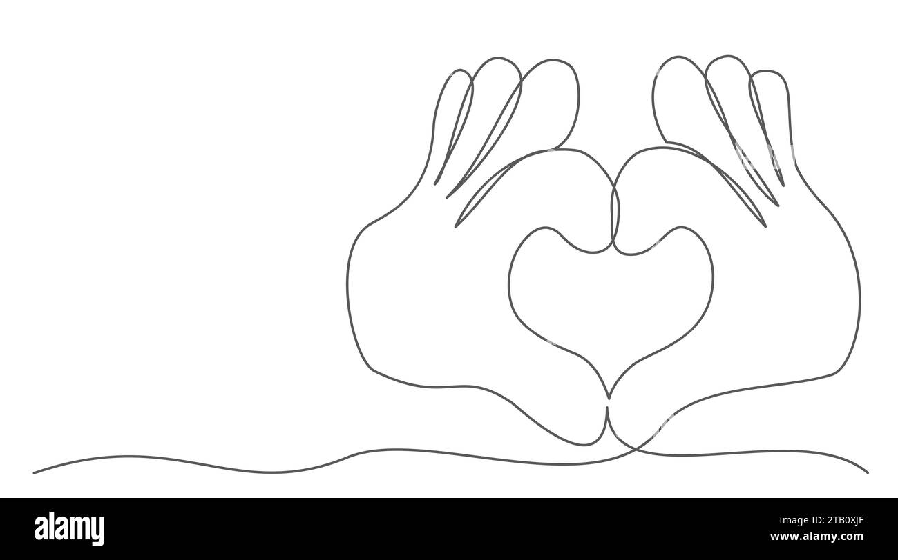 Valentine Day One line drawing isolated on white background Stock ...