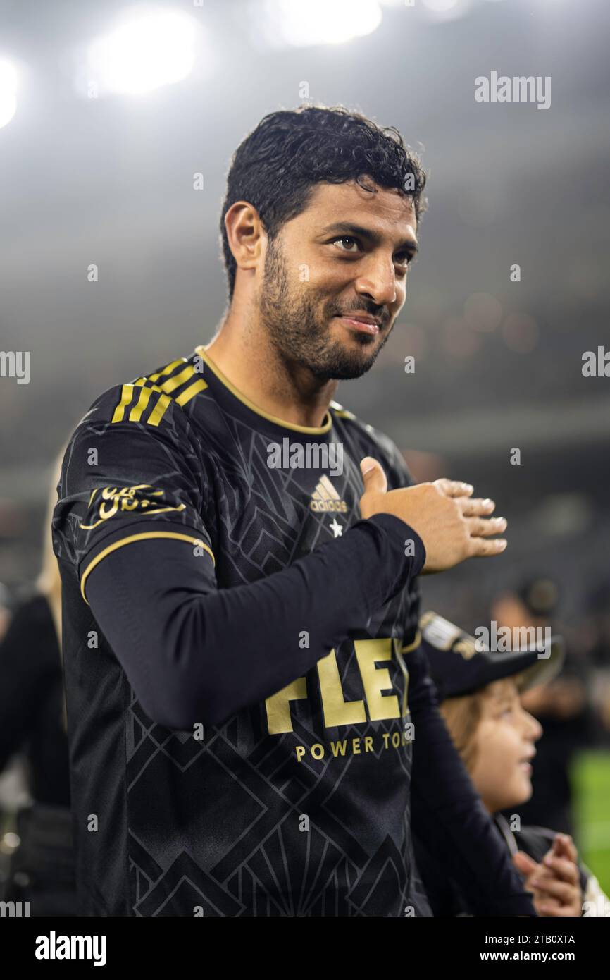 LAFC forward Carlos Vela (10) celebrates after wining the MLS Western ...