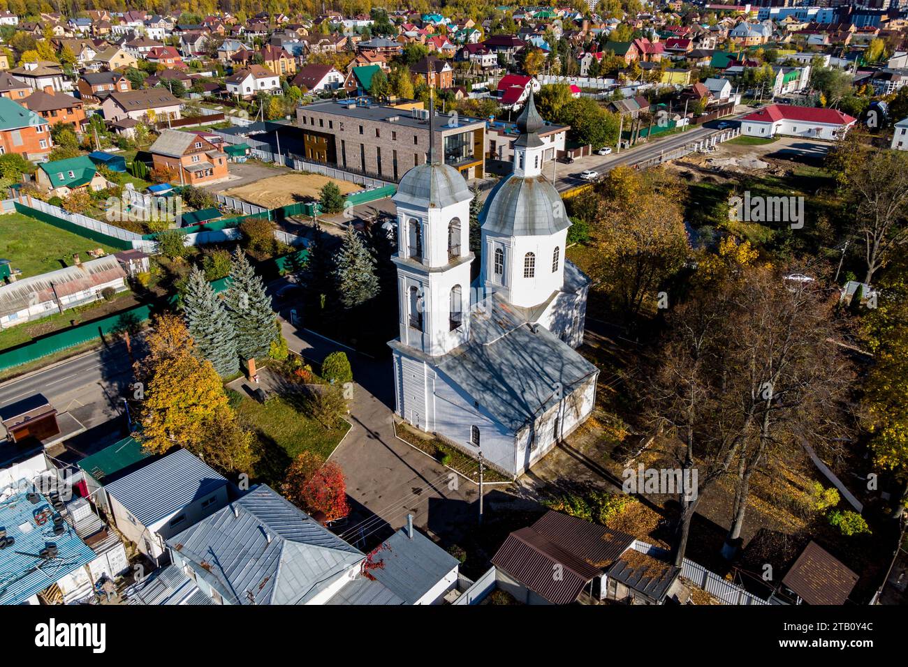 Scenic panoramic view of the countryside with a white stone temple in ...