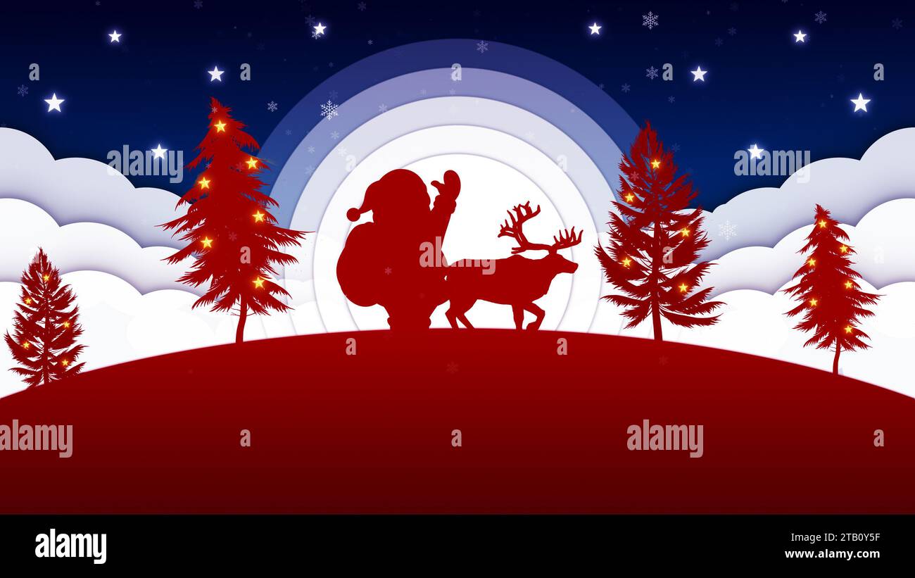Christmas concept card deer trees hi-res stock photography and images ...