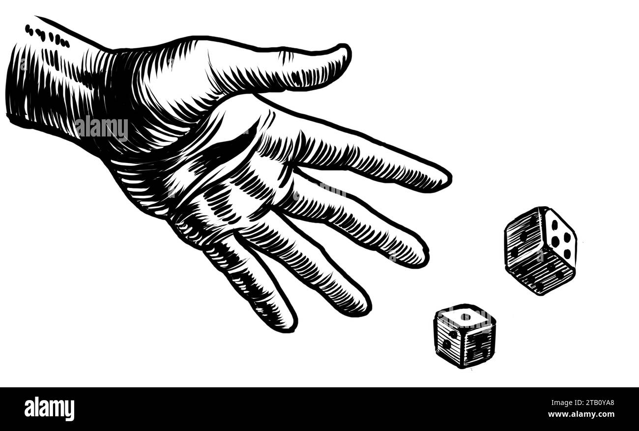 Hand with dice Cut Out Stock Images & Pictures - Alamy