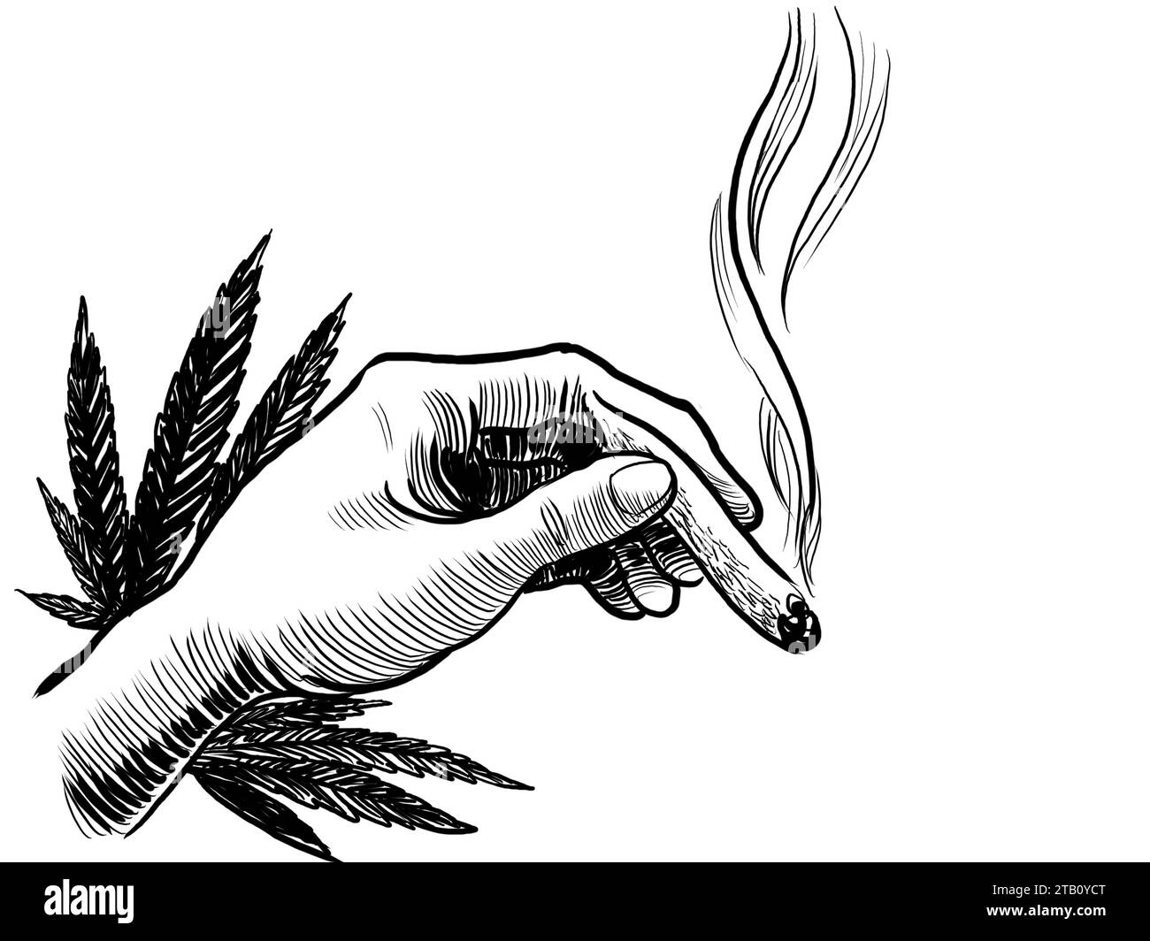 Cannabis joint hand drawn hi-res stock photography and images - Alamy
